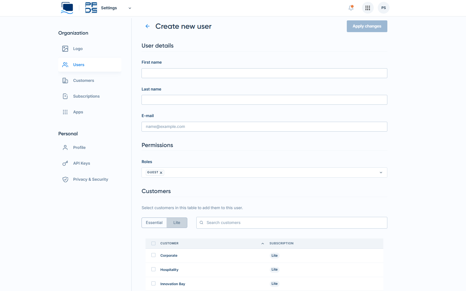 Creating a new user interface