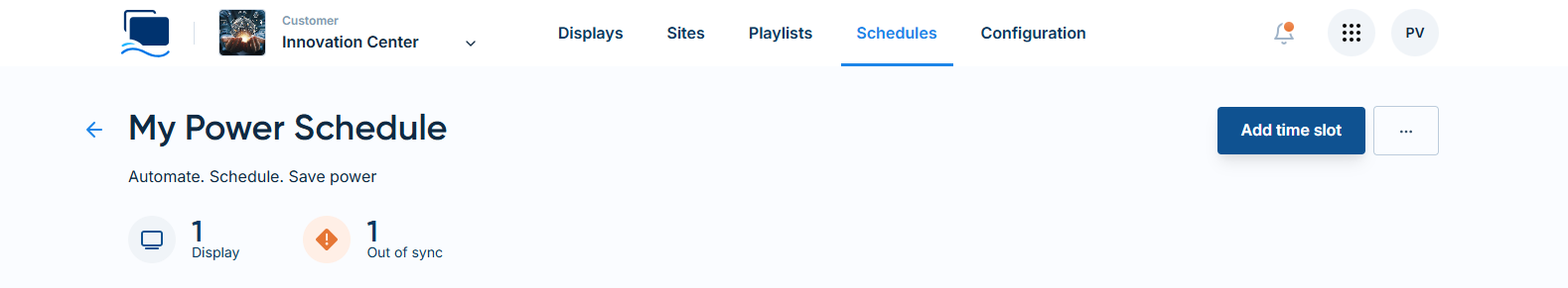 Power schedule status