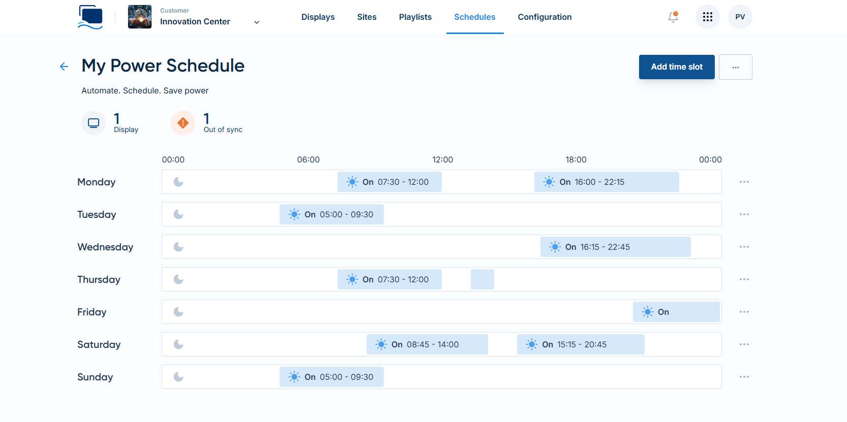 Power schedule